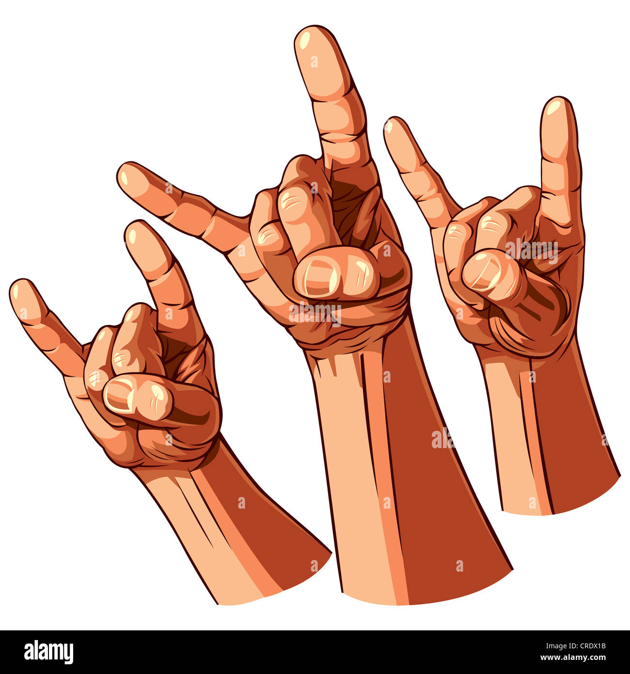 Set of three hands Stock Photo - Alamy