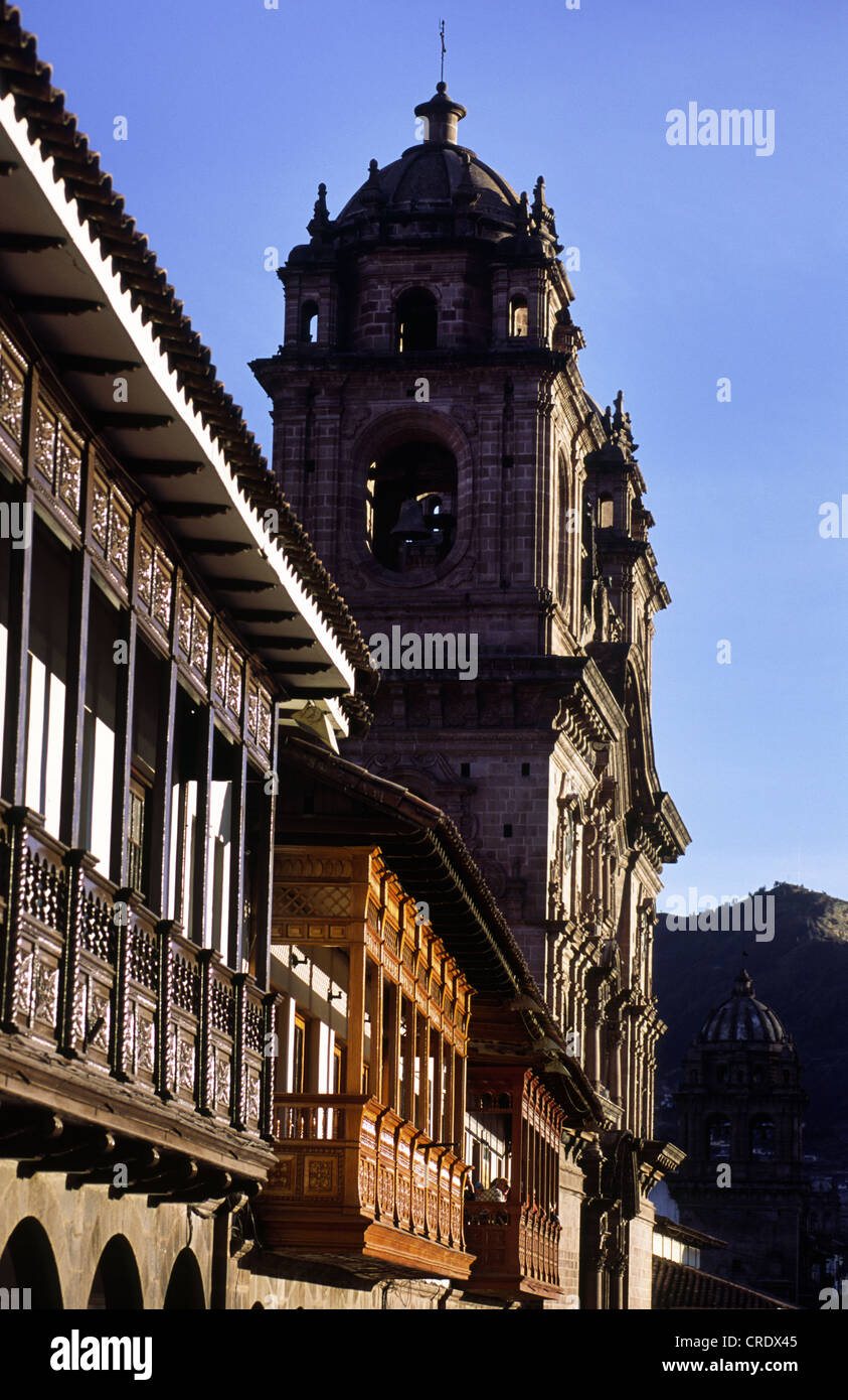 Colonial style buildings at Plaza de Armas. Cuzco, Peru Stock Photo - Alamy