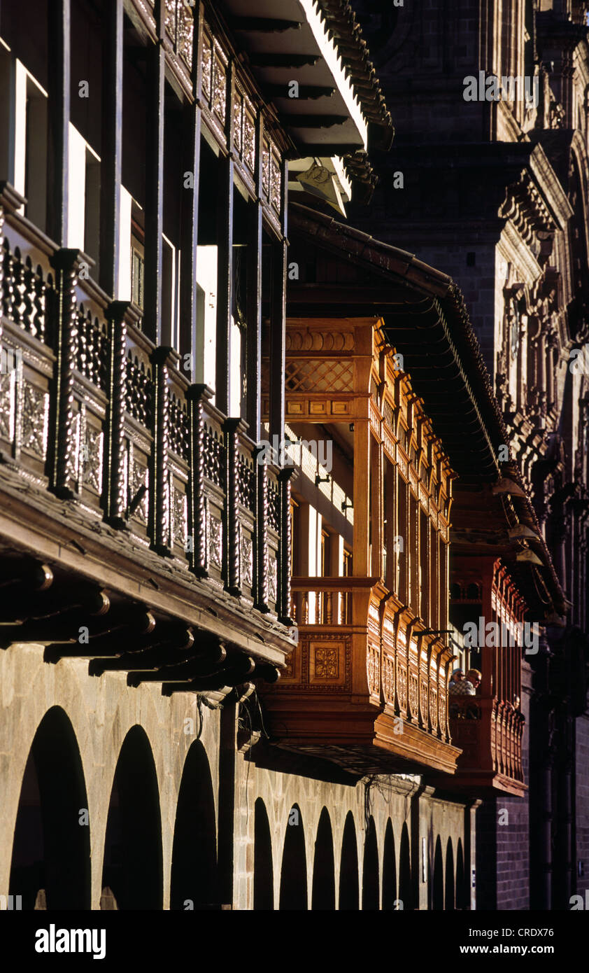 Colonial style buildings at Plaza de Armas. Cuzco, Peru Stock Photo - Alamy