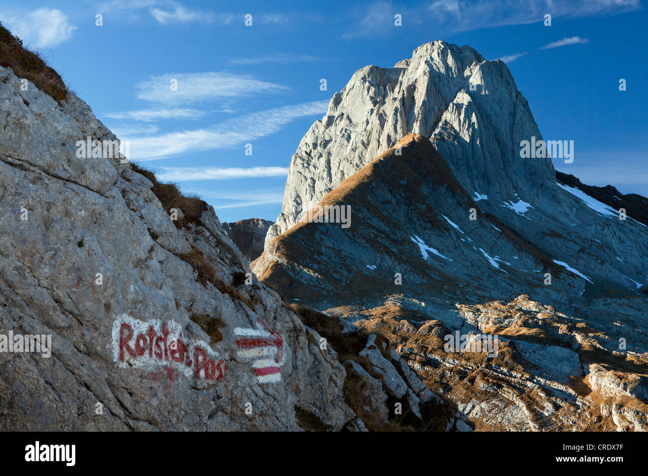 Mountaineering in the Alpstein massif with views of Mt Saentis and Mt ...