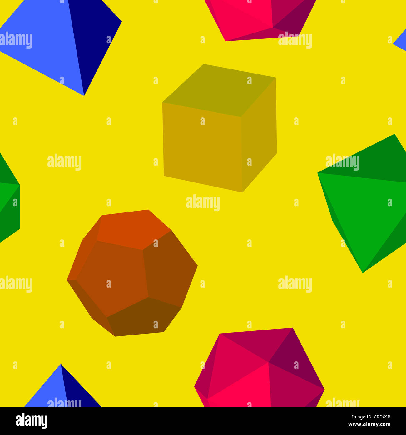 Seamless colorfull 3d vector geometric shapes pattern Stock Photo - Alamy