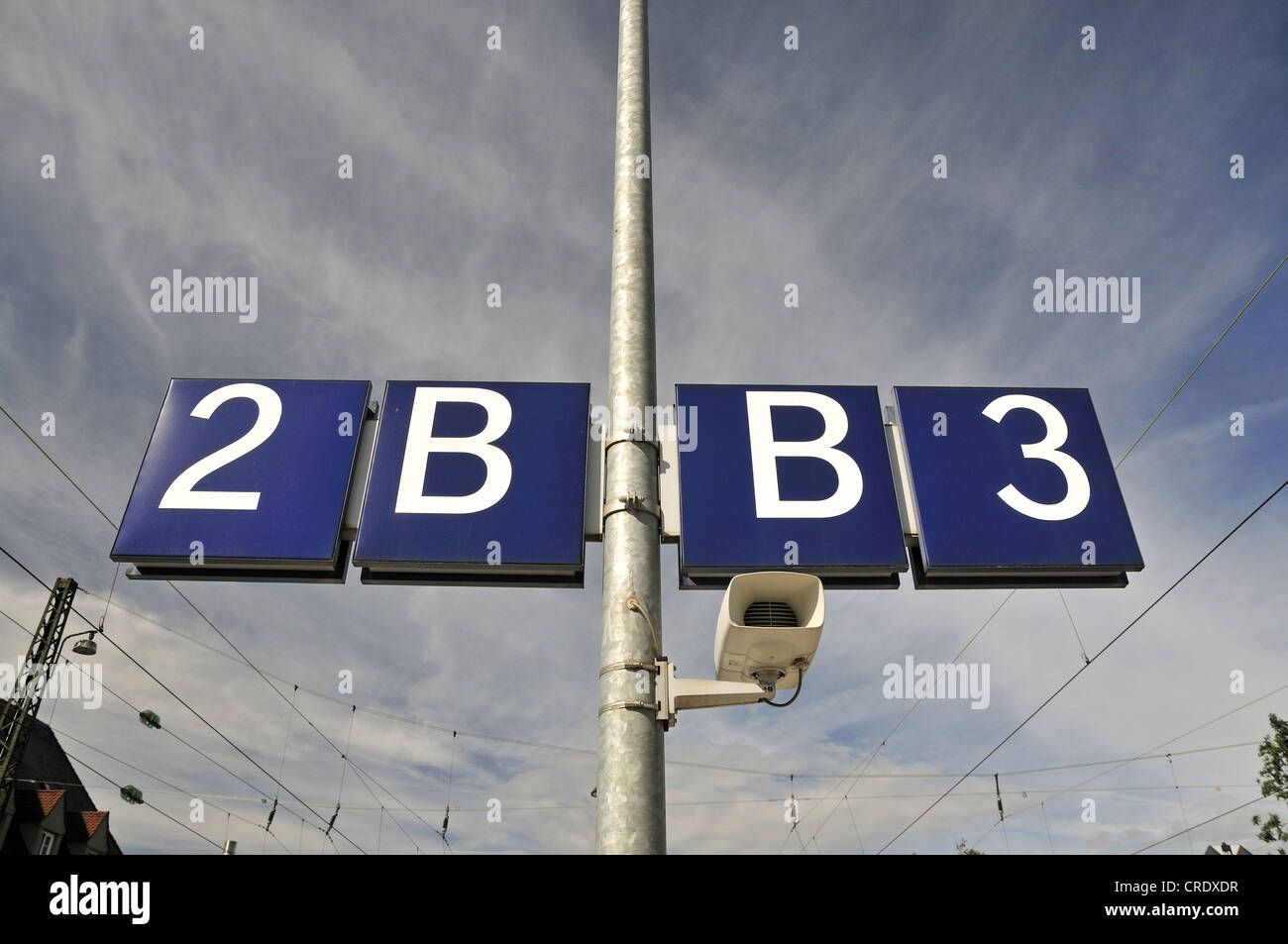Signs 2B and B3, platform sections and tannoy, Deutsche Bahn railways ...
