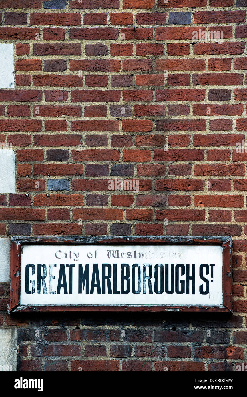 Old Great Marlborough street sign. London, England Stock Photo - Alamy