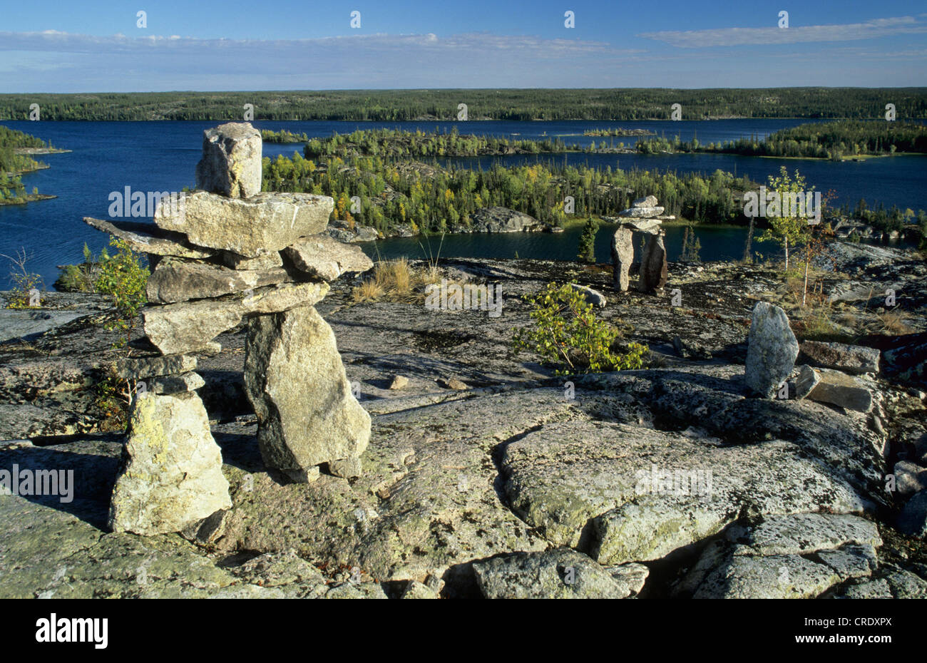 cairn or stone man or inukshuk at the Hidden Lakes, Ingraham Trail ...