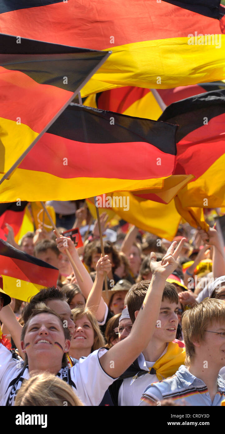 fans with german flags at public viewing, Germany Stock Photo - Alamy