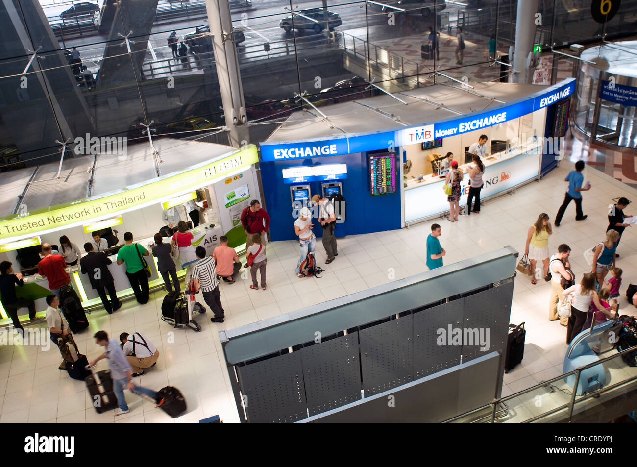 Arrivals Hall scene, Suvarnabhumi International Airport, Bangkok ...