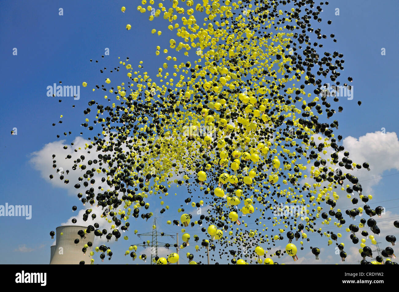 Anti nuclear power demonstration with balloons at the Gundremmingen ...