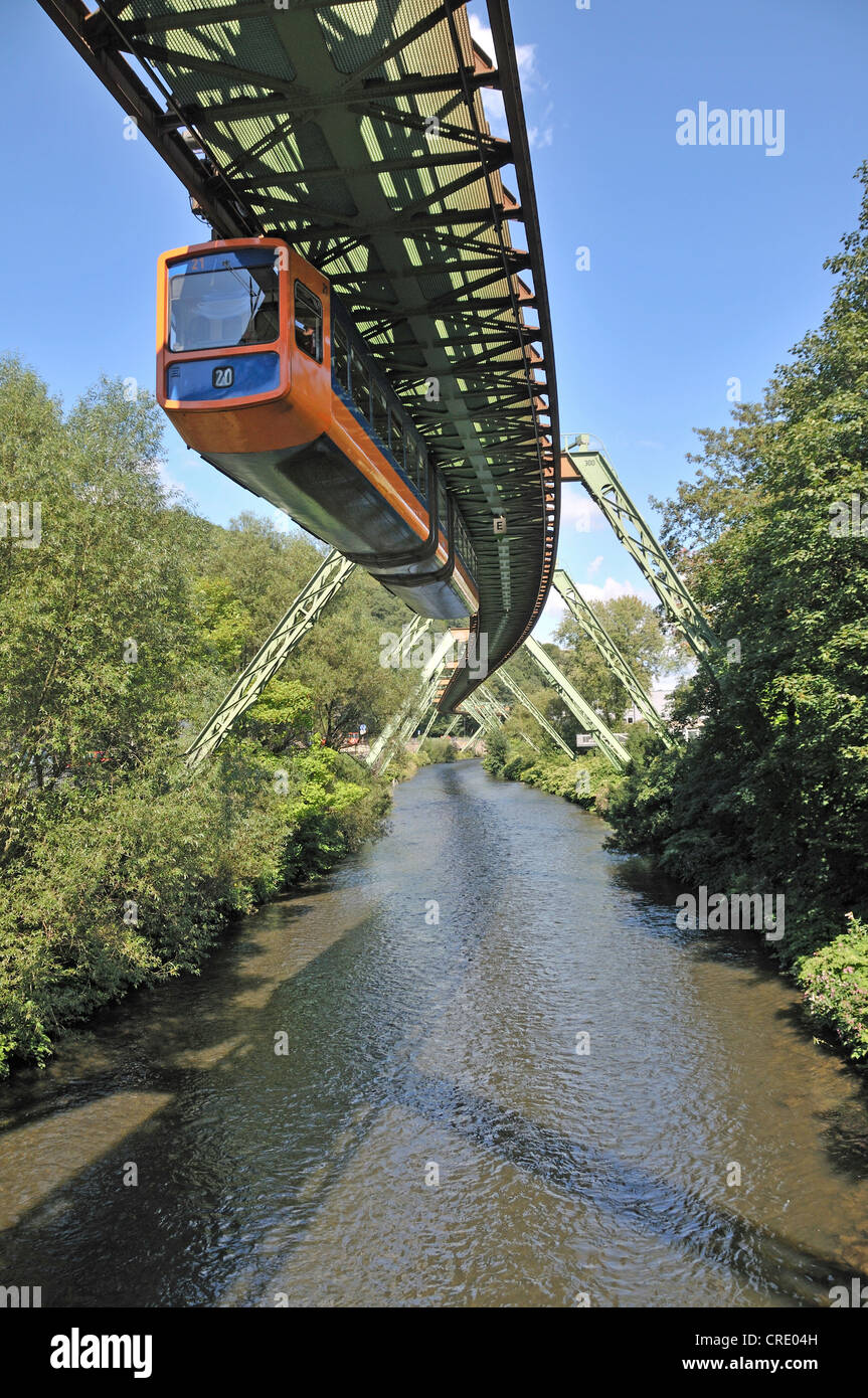 Wuppertal Floating Tram suspended monorail, Wuppertal, Bergisches Land ...