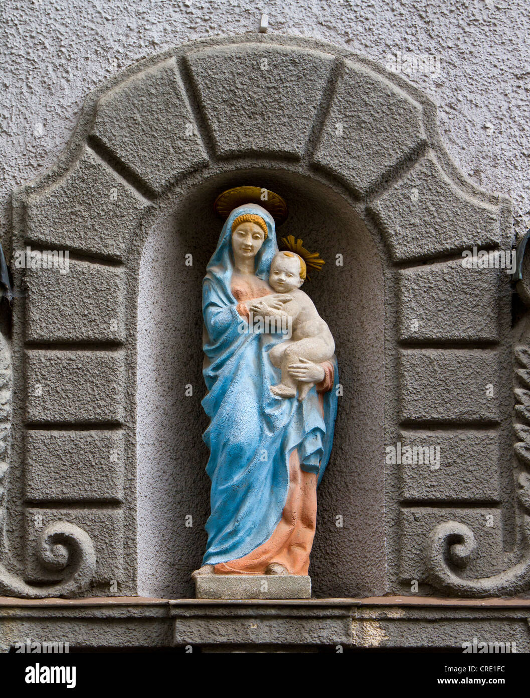 Virgin Mary statue, Allgaeu, Bavaria, Germany, Europe, PublicGround ...