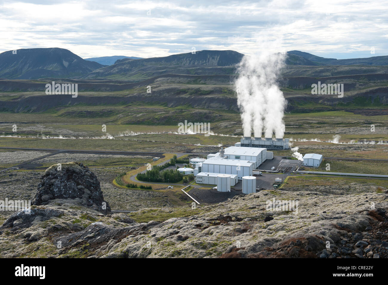 Geothermal power plant, Nesjavellir power plant, Hengill region ...