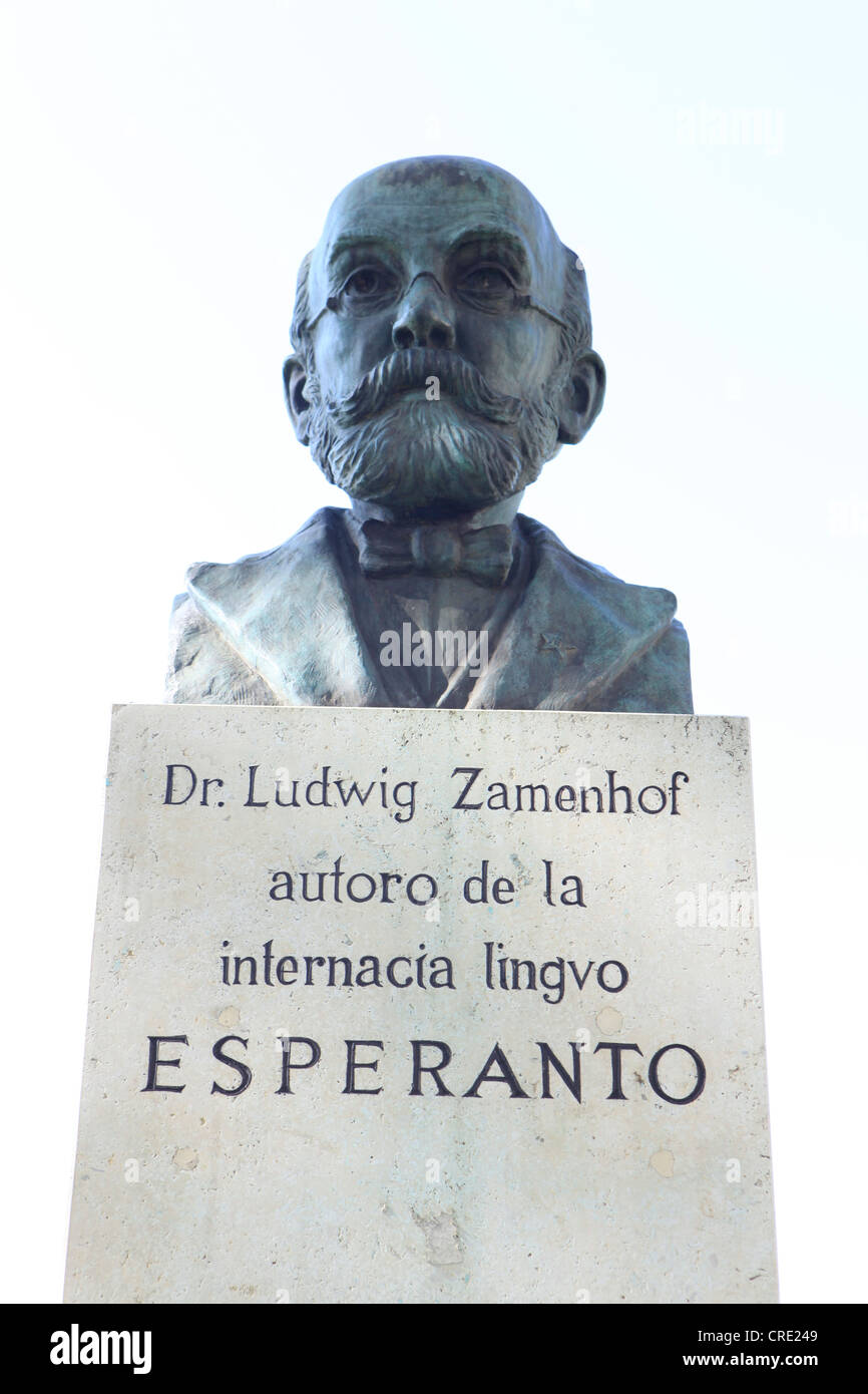 Bust of Dr. Ludwig Zamenhof, creator of the international language ...