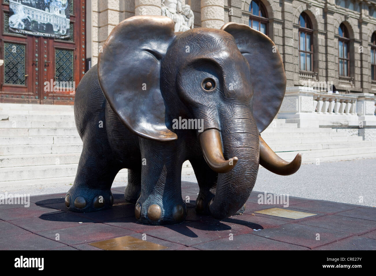 African elephant sculpture by Prof. Gottfried Kumpf in front of the ...