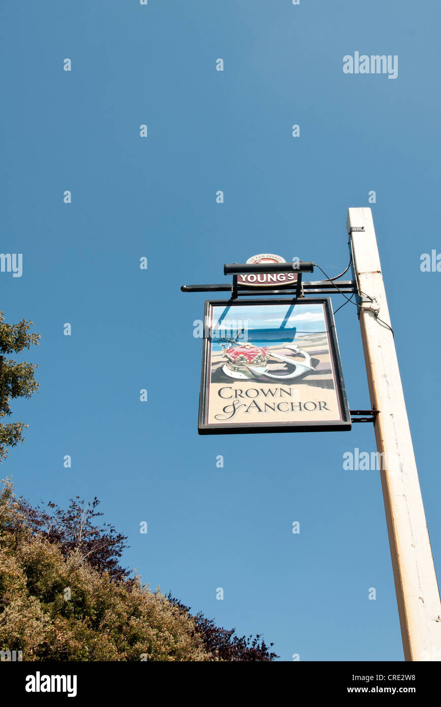 Crown & Anchor Pub sign Stock Photo - Alamy