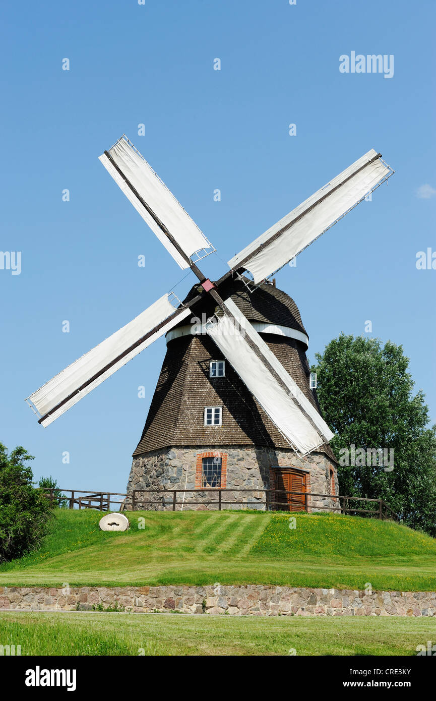 Windmill, Woldegk, Mecklenburg-Western Pomerania, Germany, Europe Stock ...