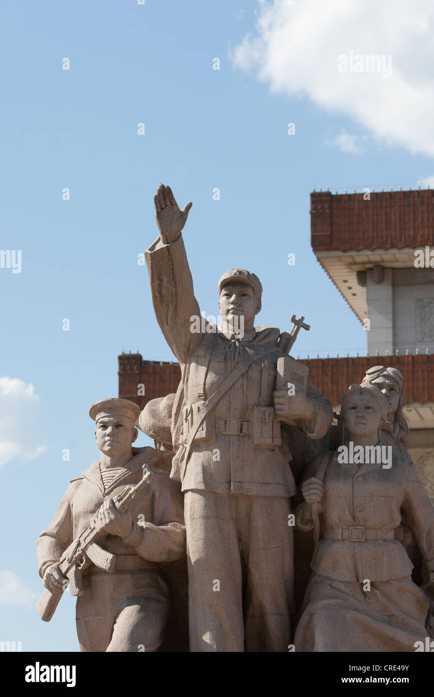 Chairman Mao Memorial Hall, or mausoleum, in Tiananmen Square, in ...