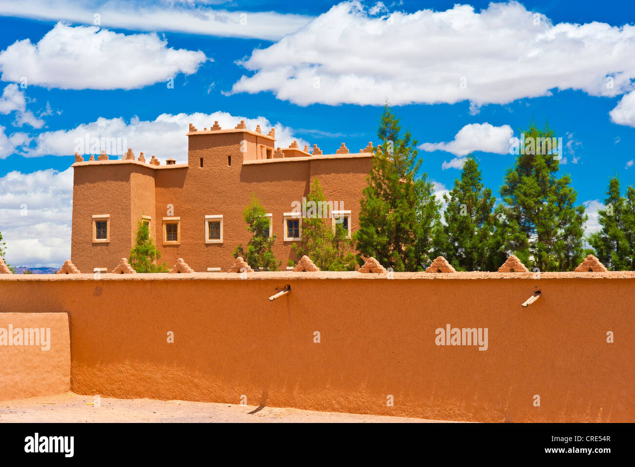 Restored kasbah, mud fortress, residential castle of the Berbers ...