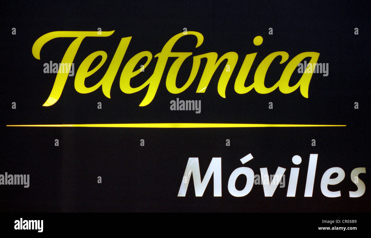 Logo of the Spanish telecommunications company Telefonica Stock Photo ...