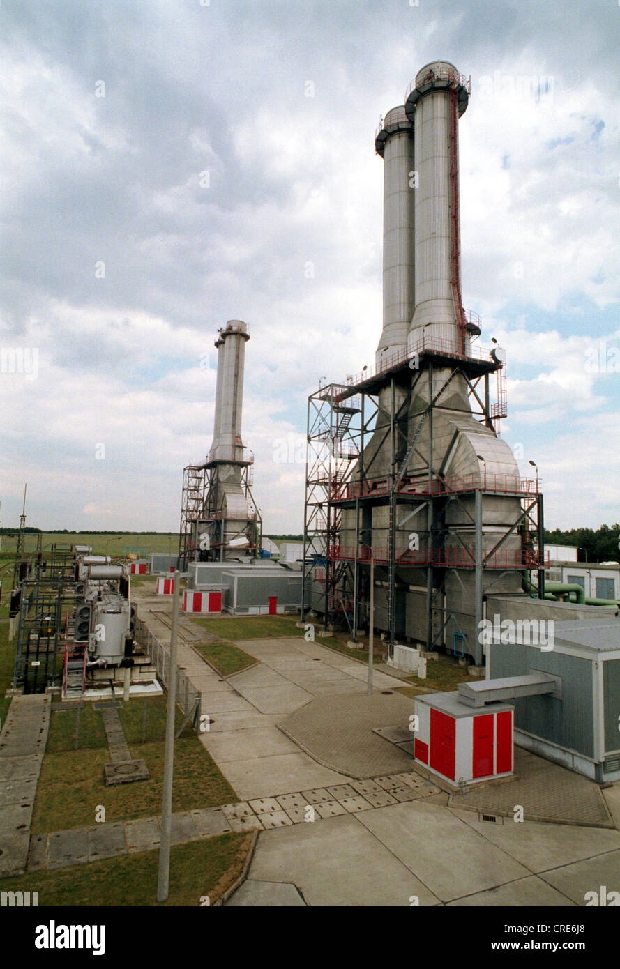 The gas turbine power plant Ahrensfelde VEAG in Berlin, Germany Stock ...