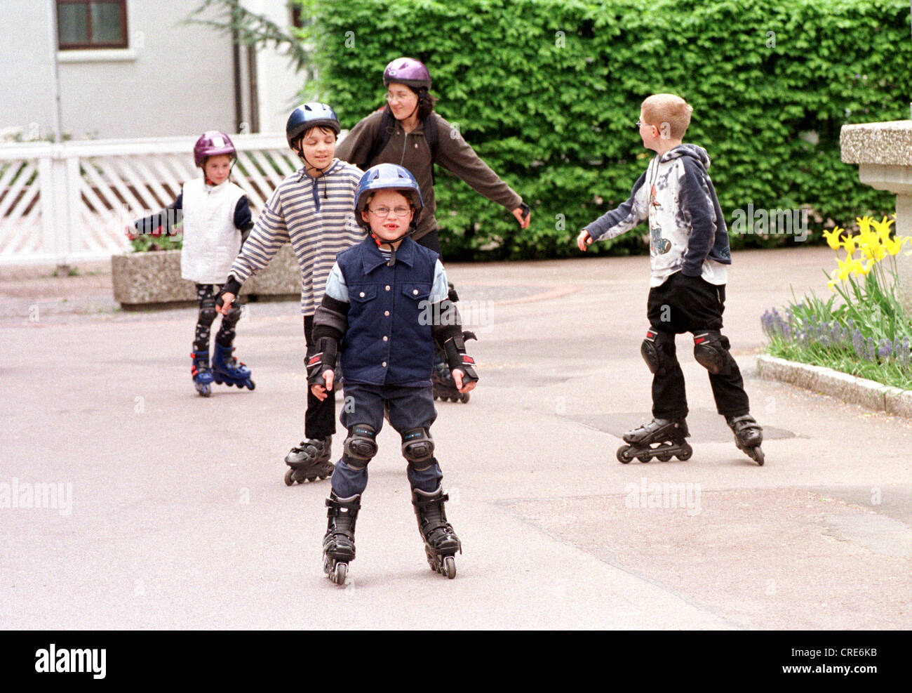 A group of children for inline skating, Bad Lauterberg, Germany Stock ...