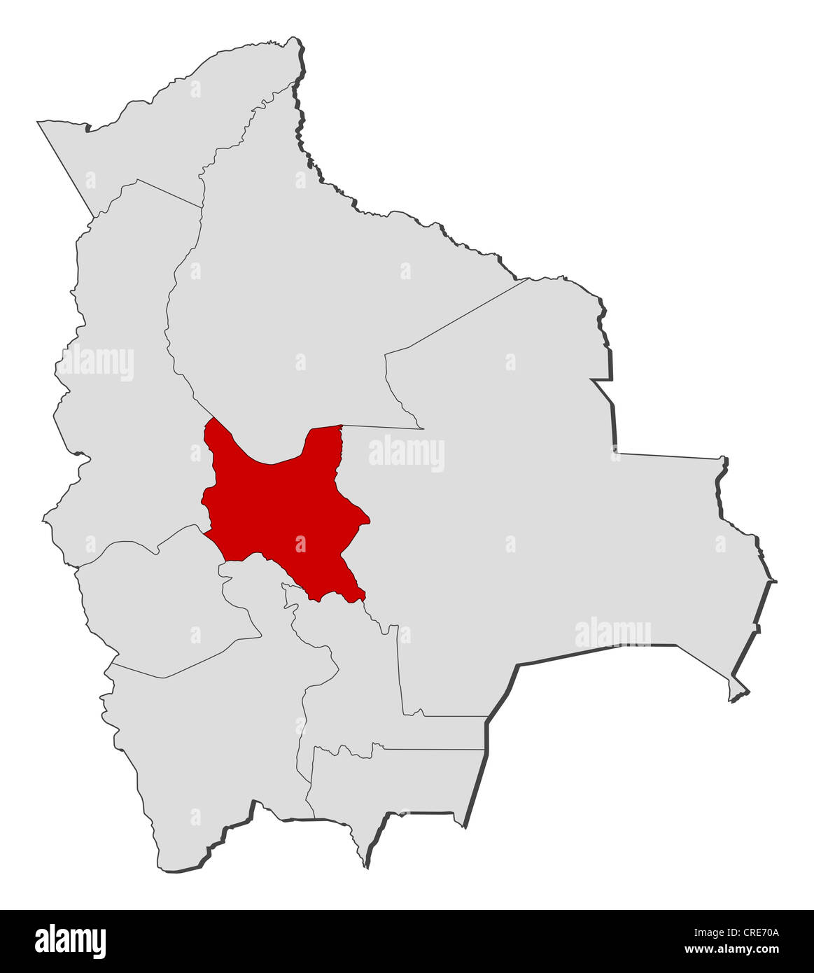 Political map of Bolivia with the several departments where Cochabamba ...