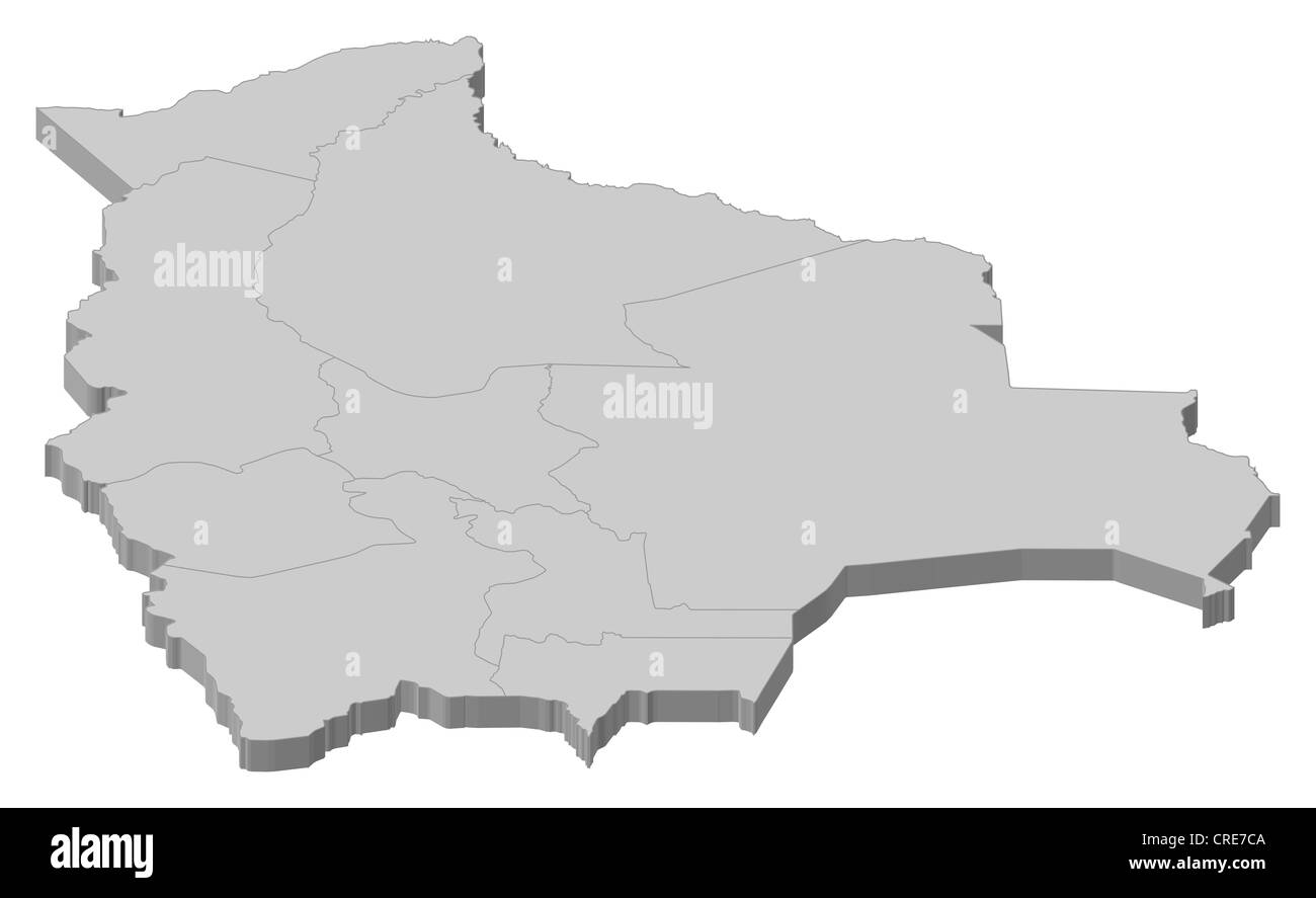 Political map of Bolivia with the several departments Stock Photo - Alamy