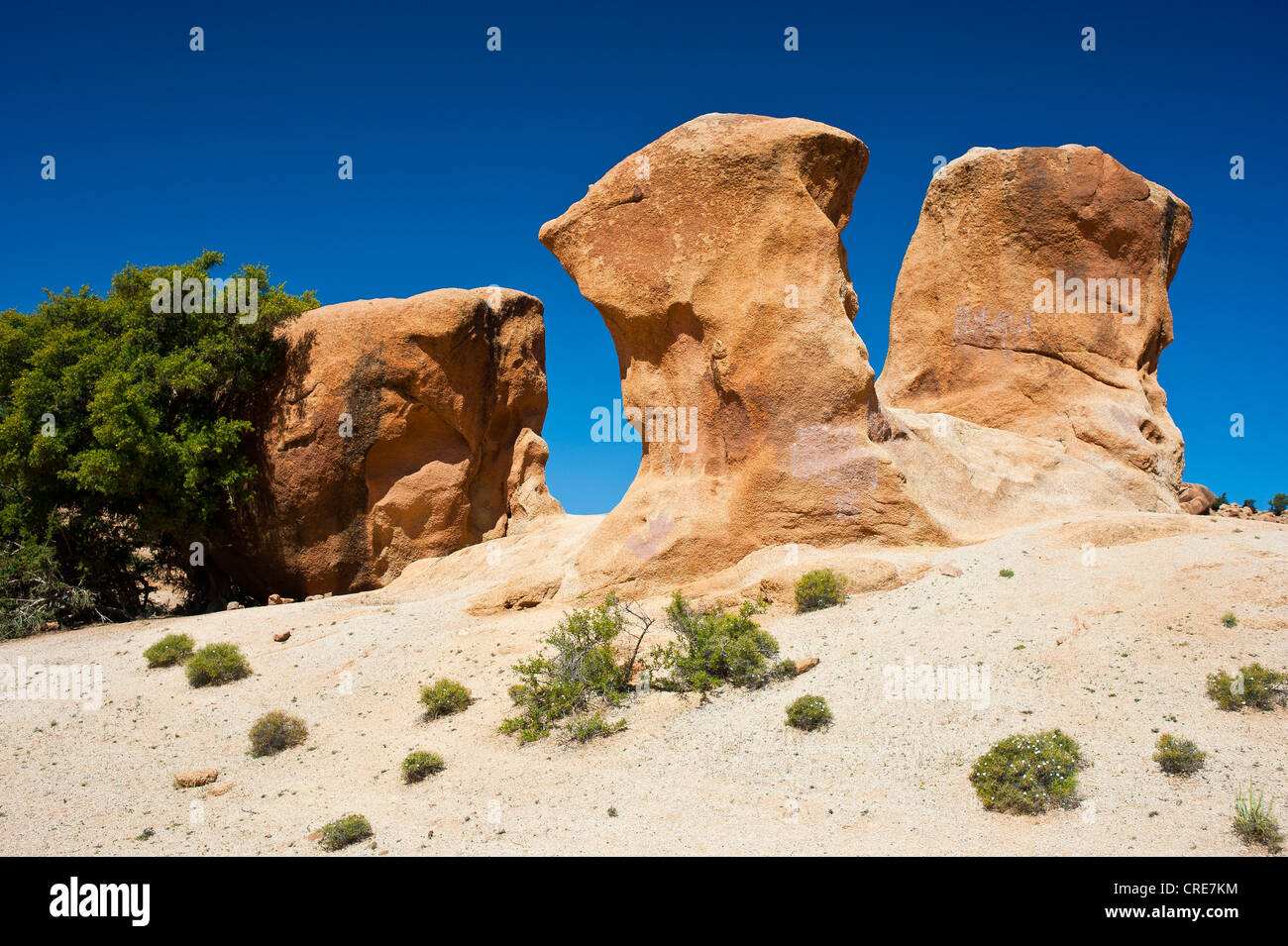 Bizarre rock formations, granite, Anti-Atlas Mountains, southern ...