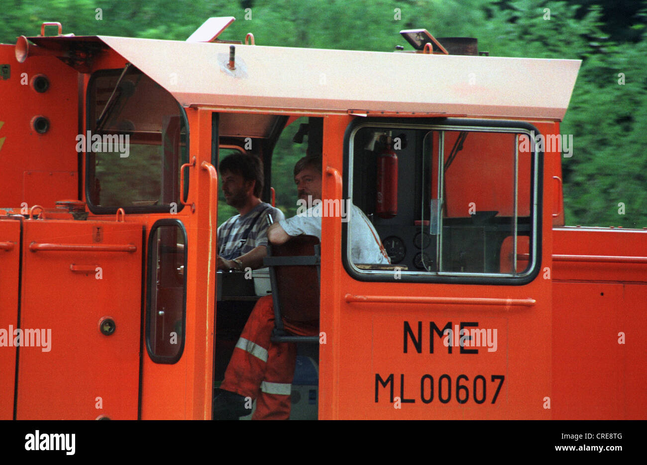 Engineer on a switch engine of the German Railways, Berlin, Germany ...