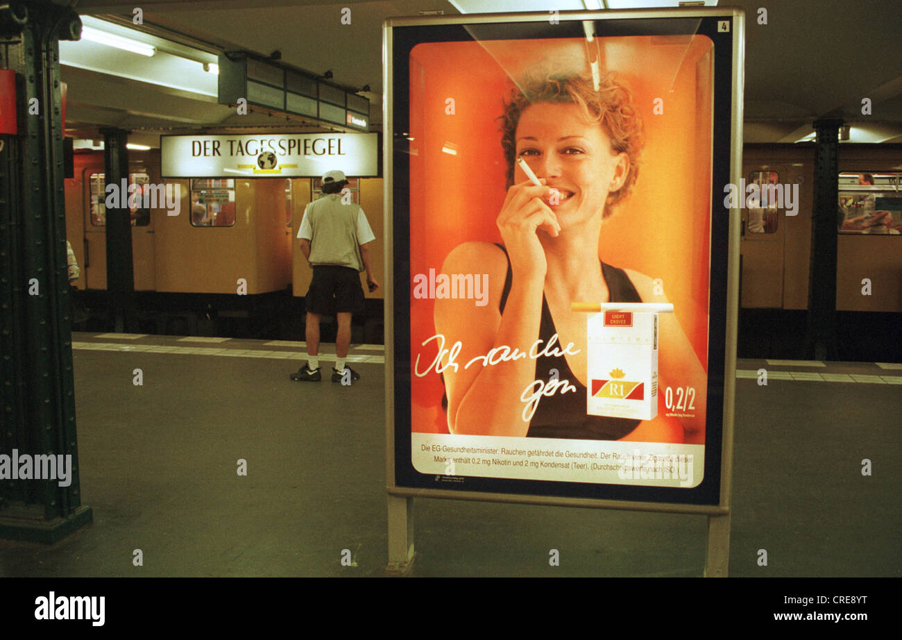 Cigarette advertising, Berlin, Germany Stock Photo - Alamy
