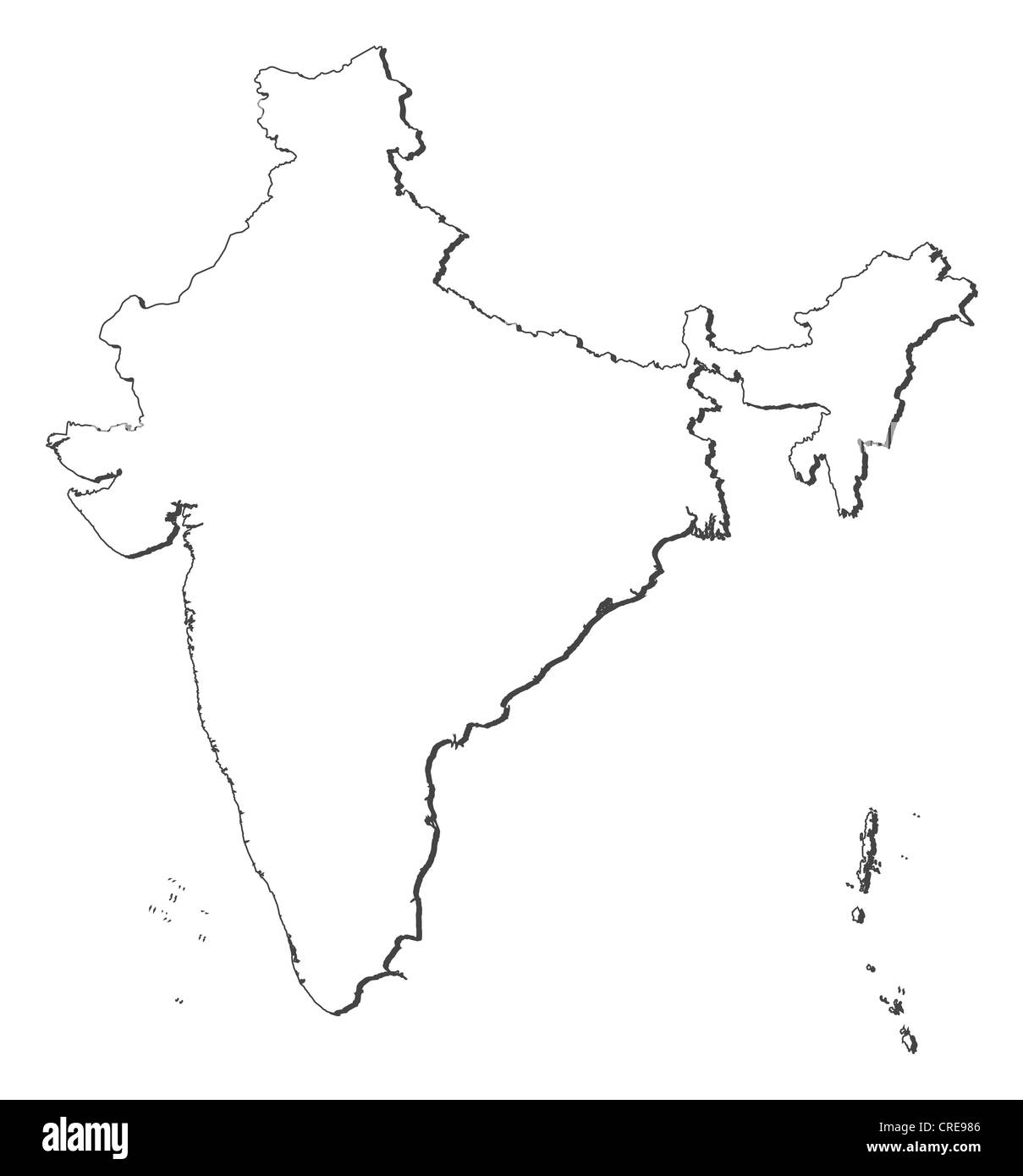 Map Of India Without Names Blank Political Map Of India