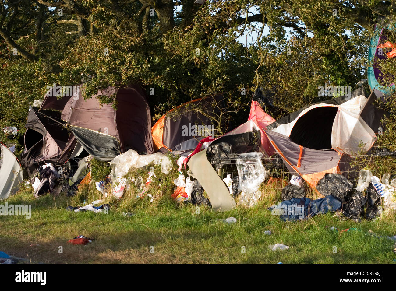 festival rubbish after a storm Stock Photo - Alamy