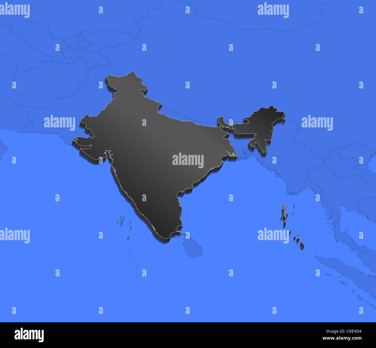Political map of India with the several states Stock Photo - Alamy