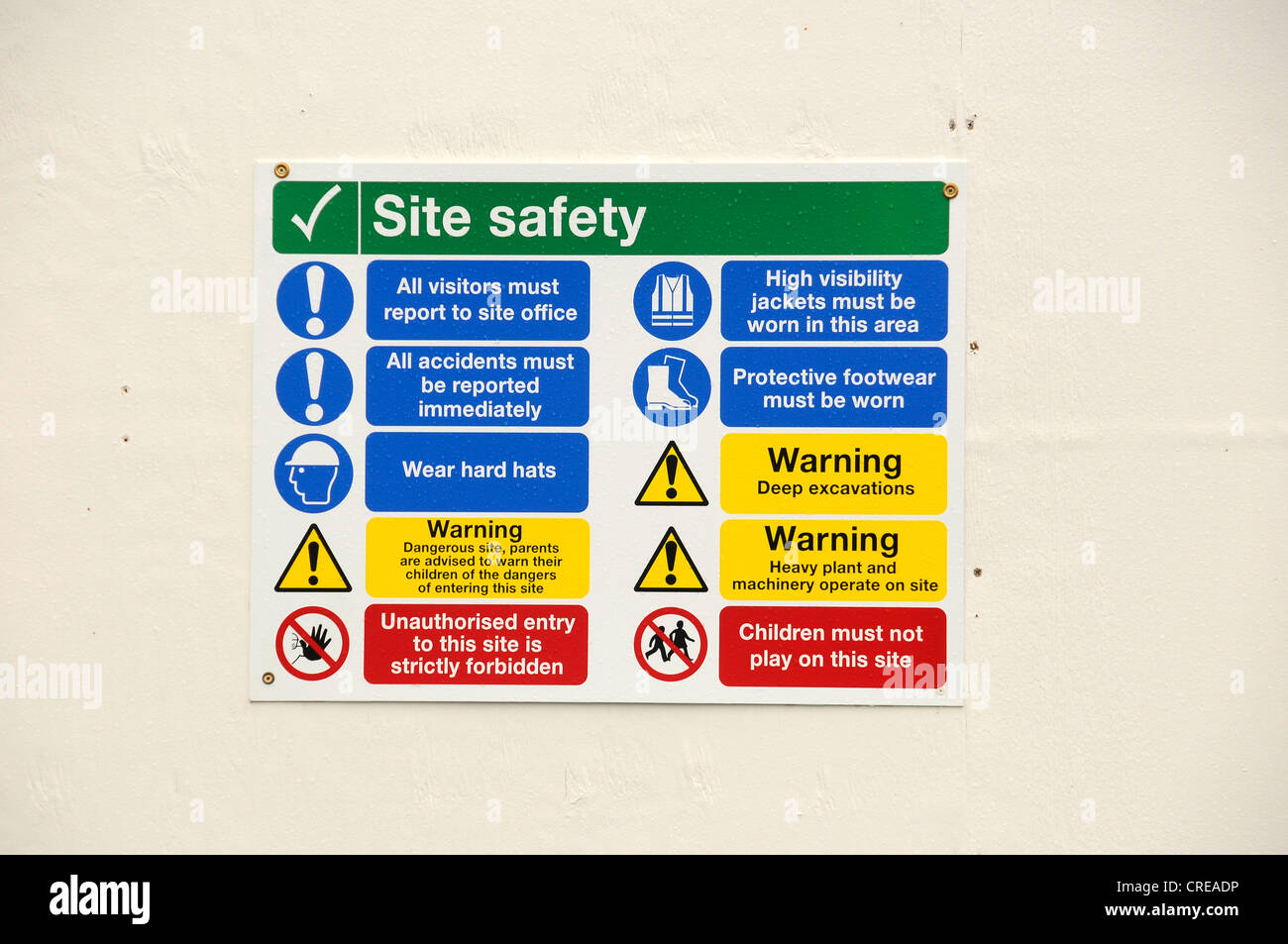 Health and safety warning sign Stock Photo - Alamy