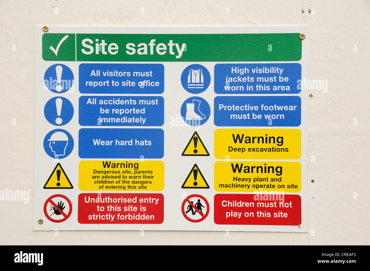 Health and safety warning sign Stock Photo - Alamy