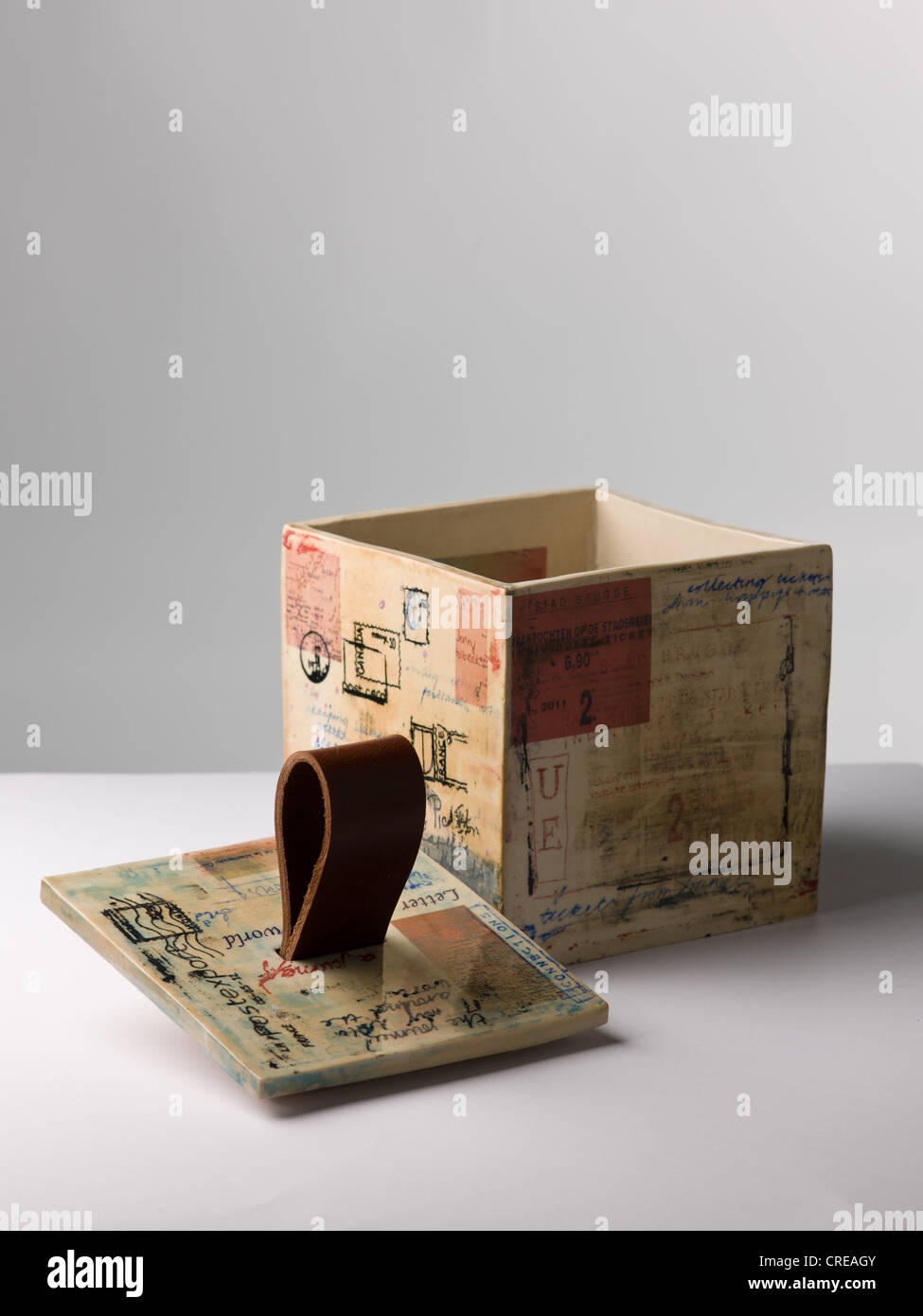 an image of a ceramic cube created for an art project Stock Photo - Alamy