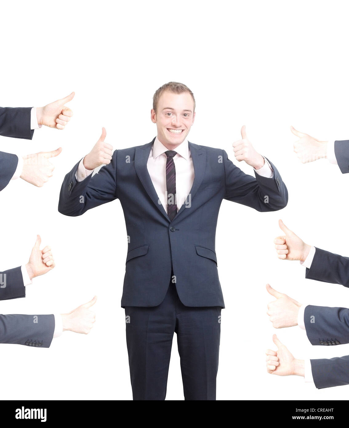 Handsome businessman arms up Cut Out Stock Images & Pictures - Alamy