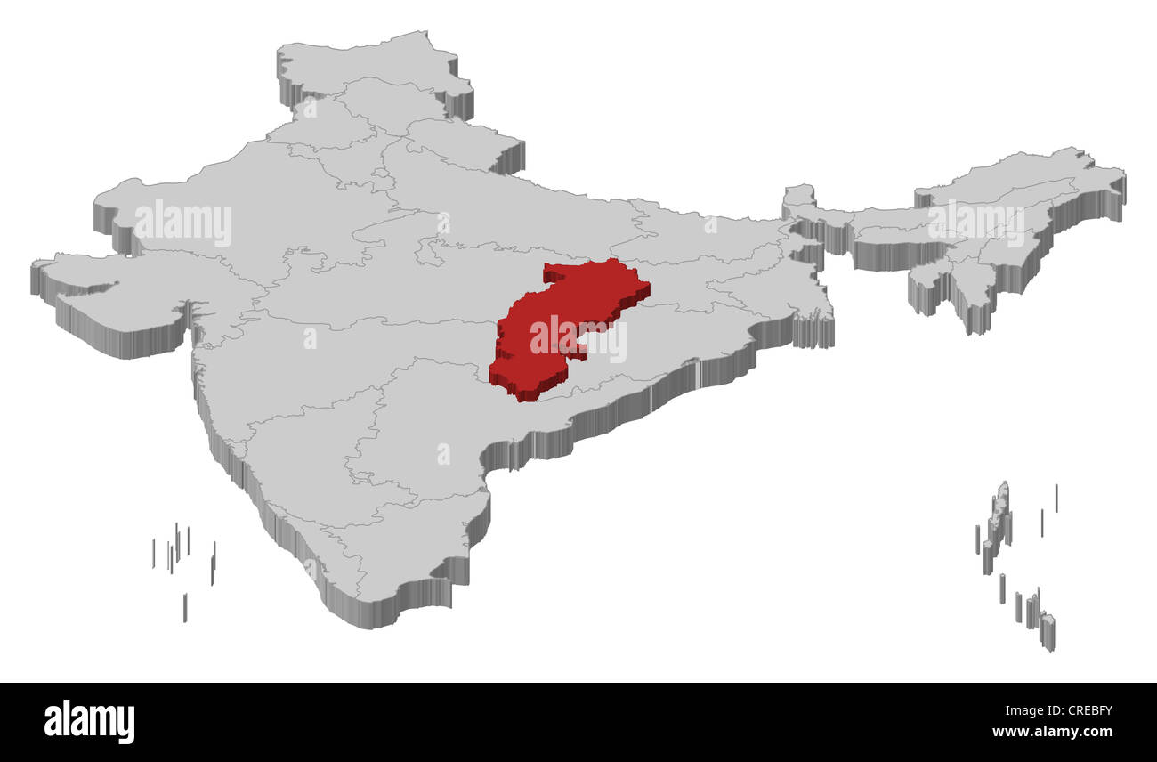Map of chhattisgarh hi-res stock photography and images - Alamy