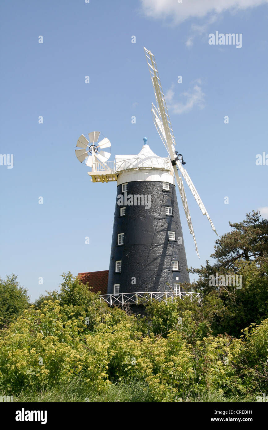 Tower Windmill (NT) Burnham Overy Norfolk England UK Stock Photo - Alamy