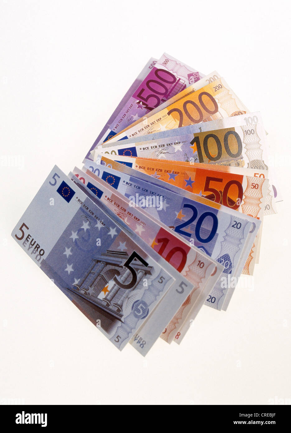 Euro banknotes with all values Stock Photo - Alamy