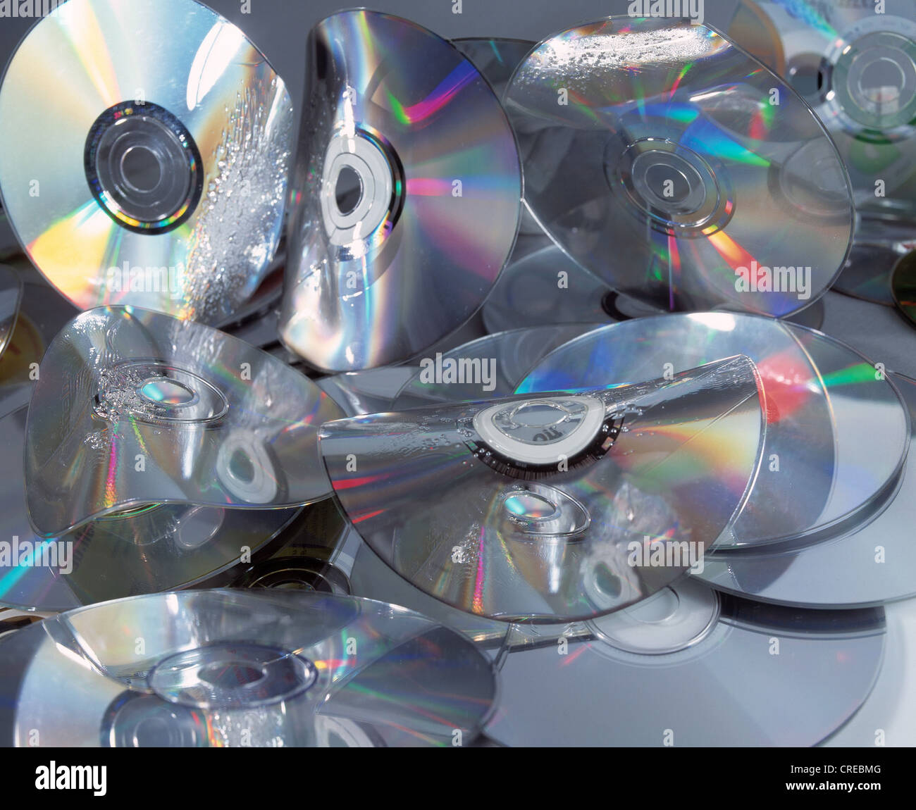 Collection of CDs, partially destroyed Stock Photo - Alamy
