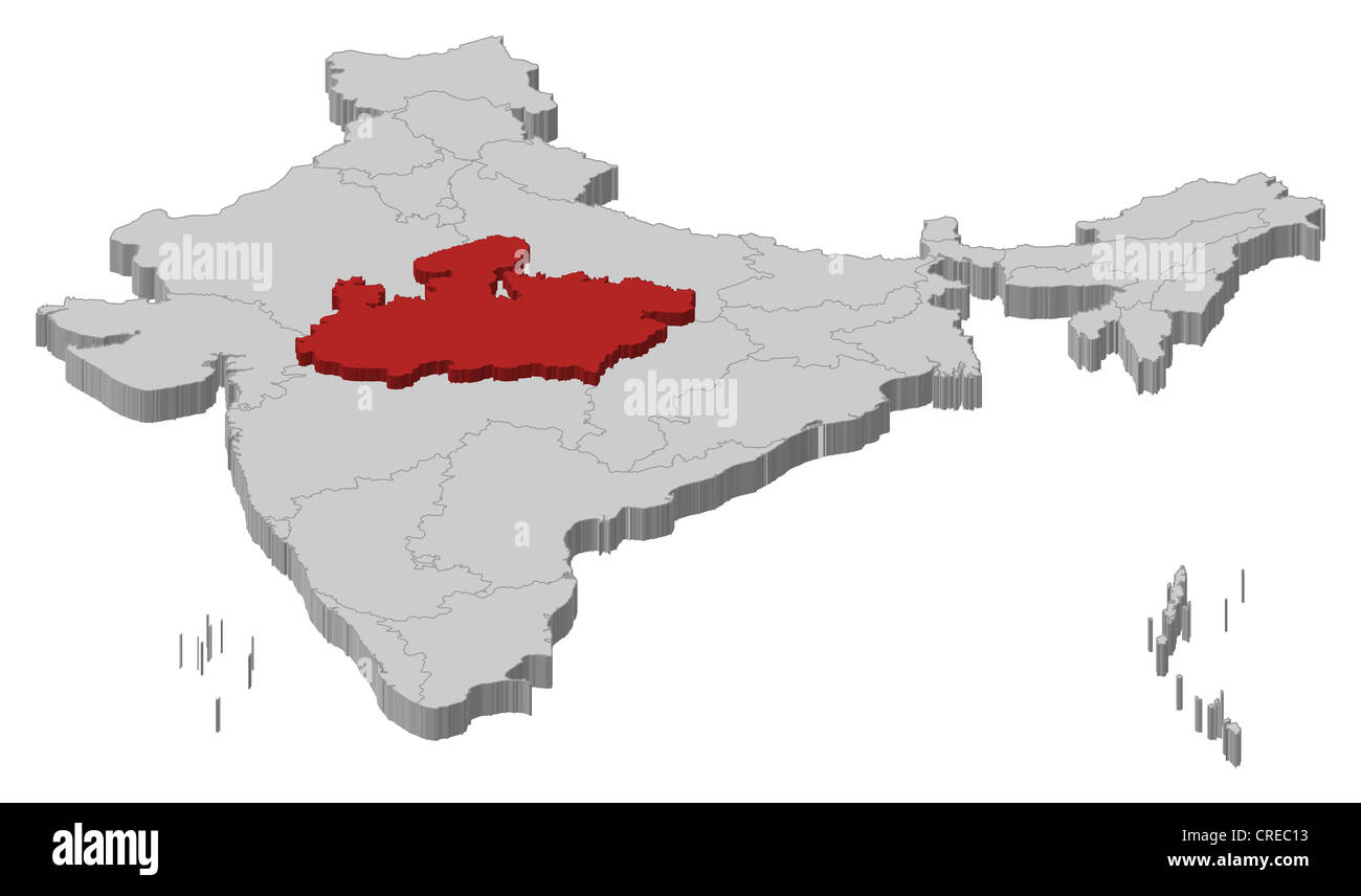 Madhya pradesh map Cut Out Stock Images & Pictures - Alamy
