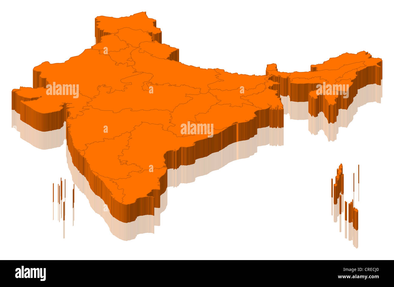 Political map of India with the several states Stock Photo - Alamy
