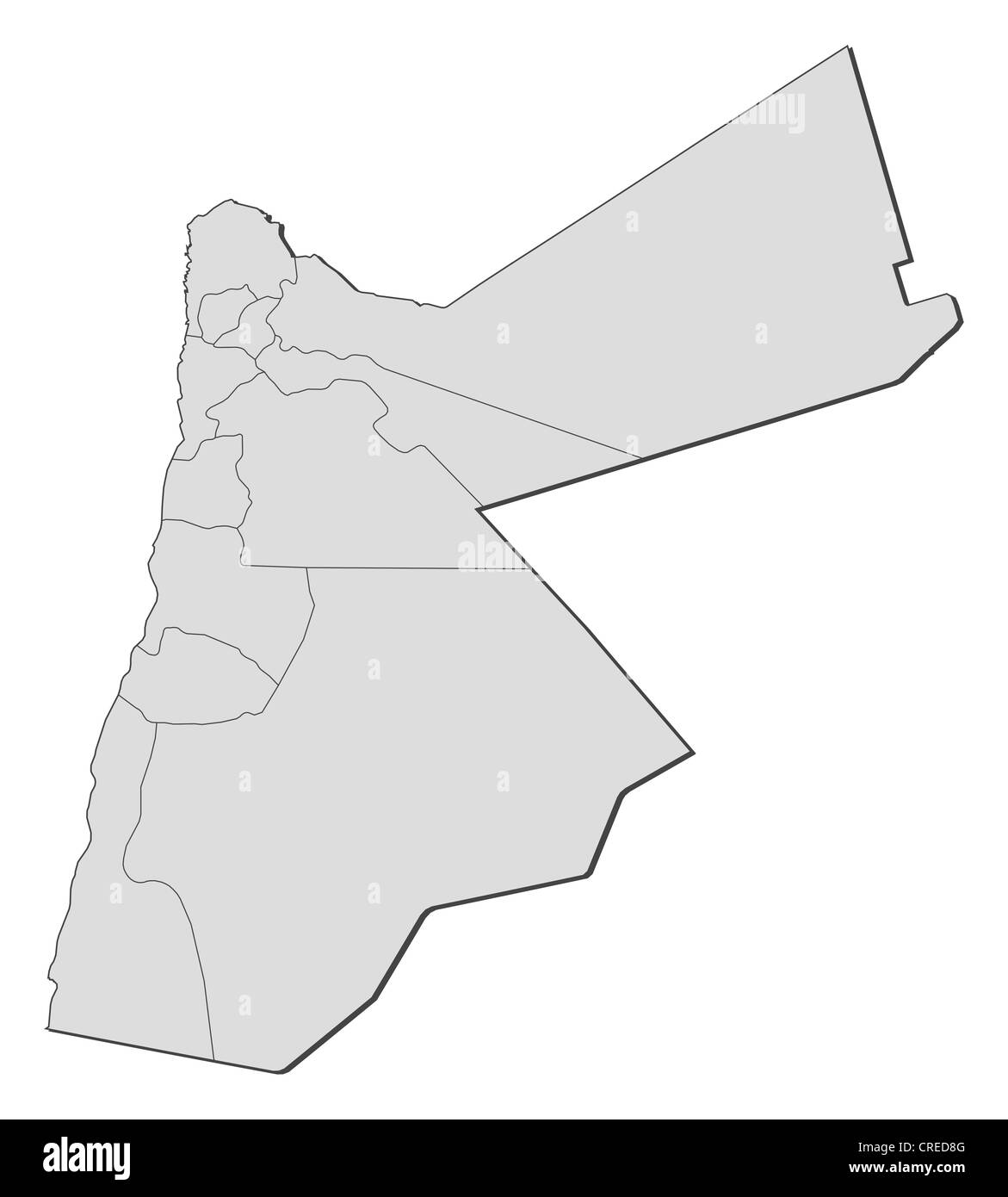 Political map of Jordan with the several governorates Stock Photo - Alamy