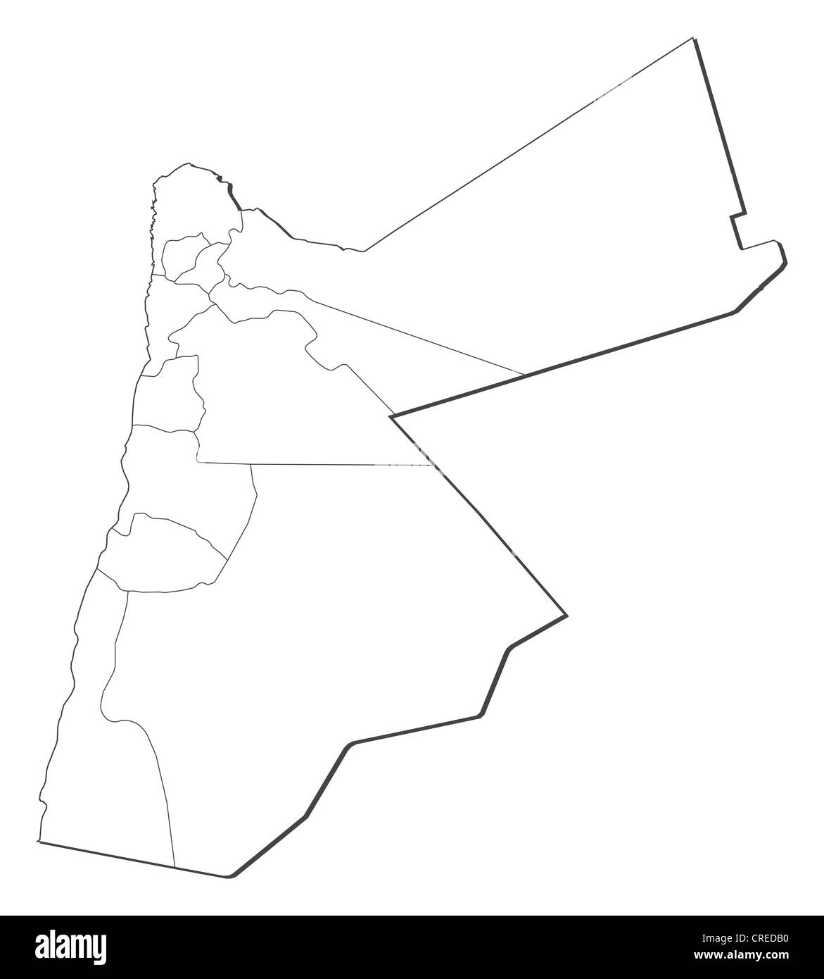Political map of Jordan with the several governorates Stock Photo - Alamy