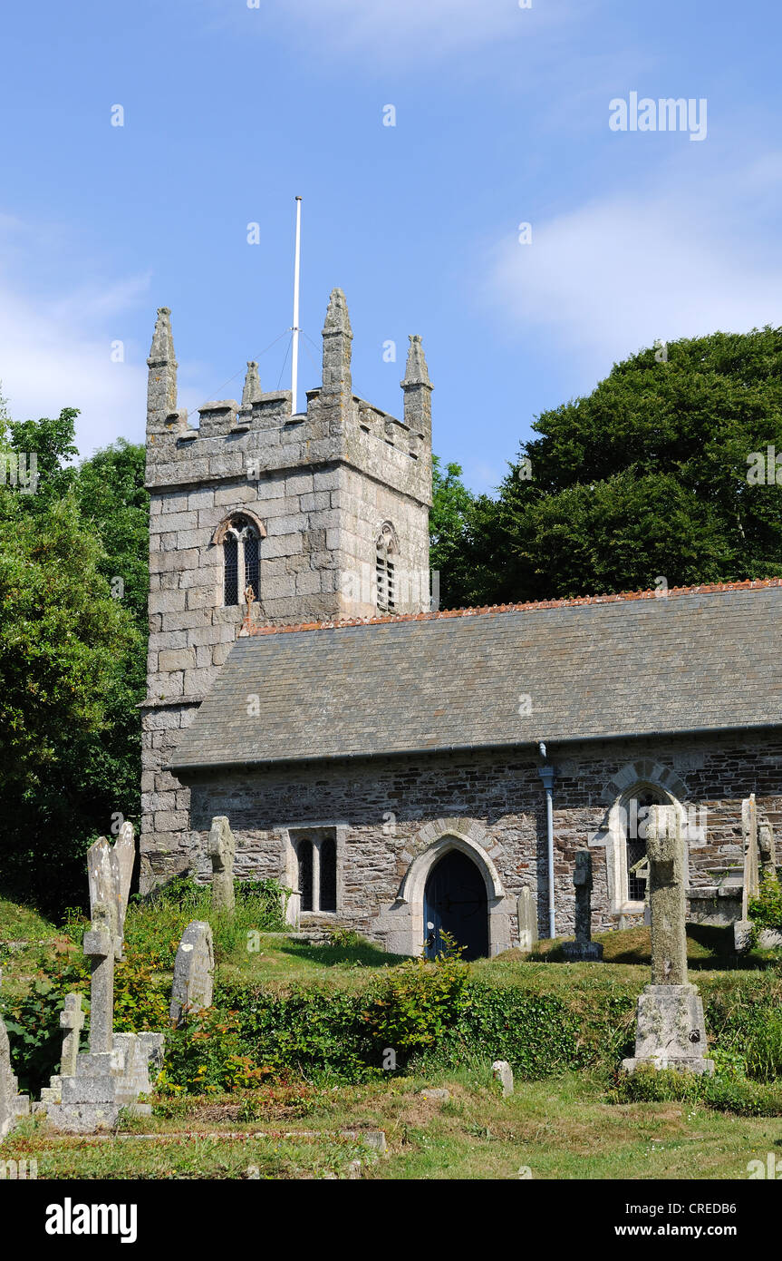 St.Mawnan parish church near Mawnan-Smith in Cornwall, UK Stock Photo ...