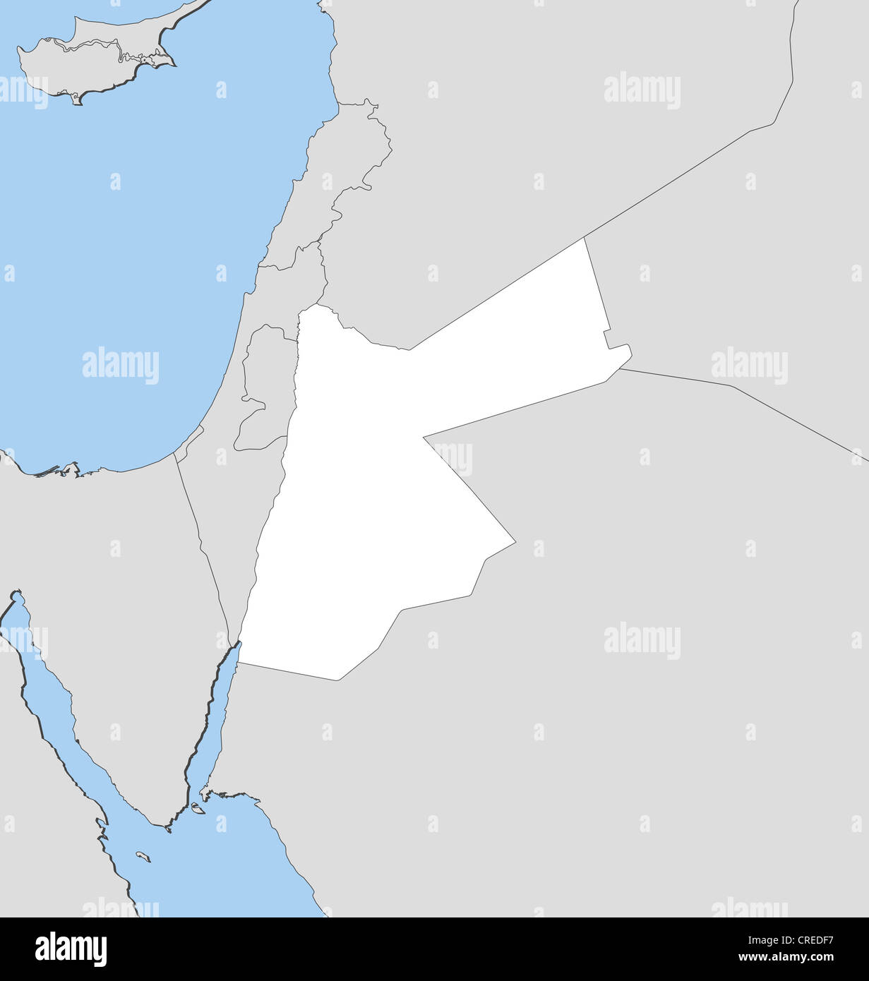 Political map of Jordan with the several governorates Stock Photo - Alamy