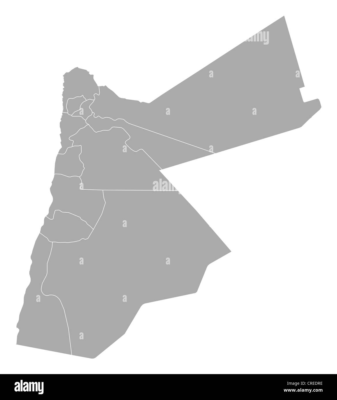 Political map of Jordan with the several governorates Stock Photo - Alamy