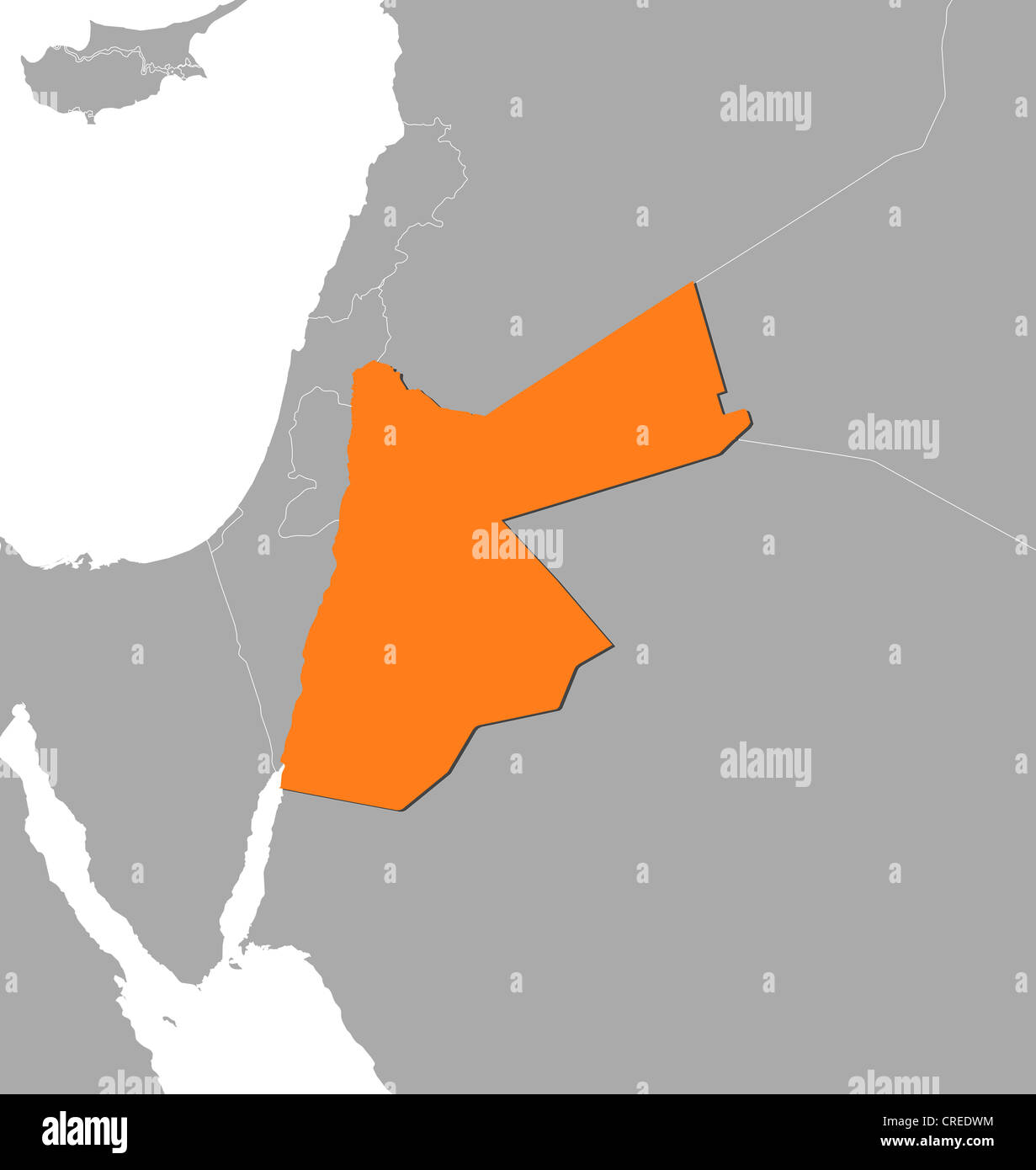 Political map of Jordan with the several governorates Stock Photo - Alamy