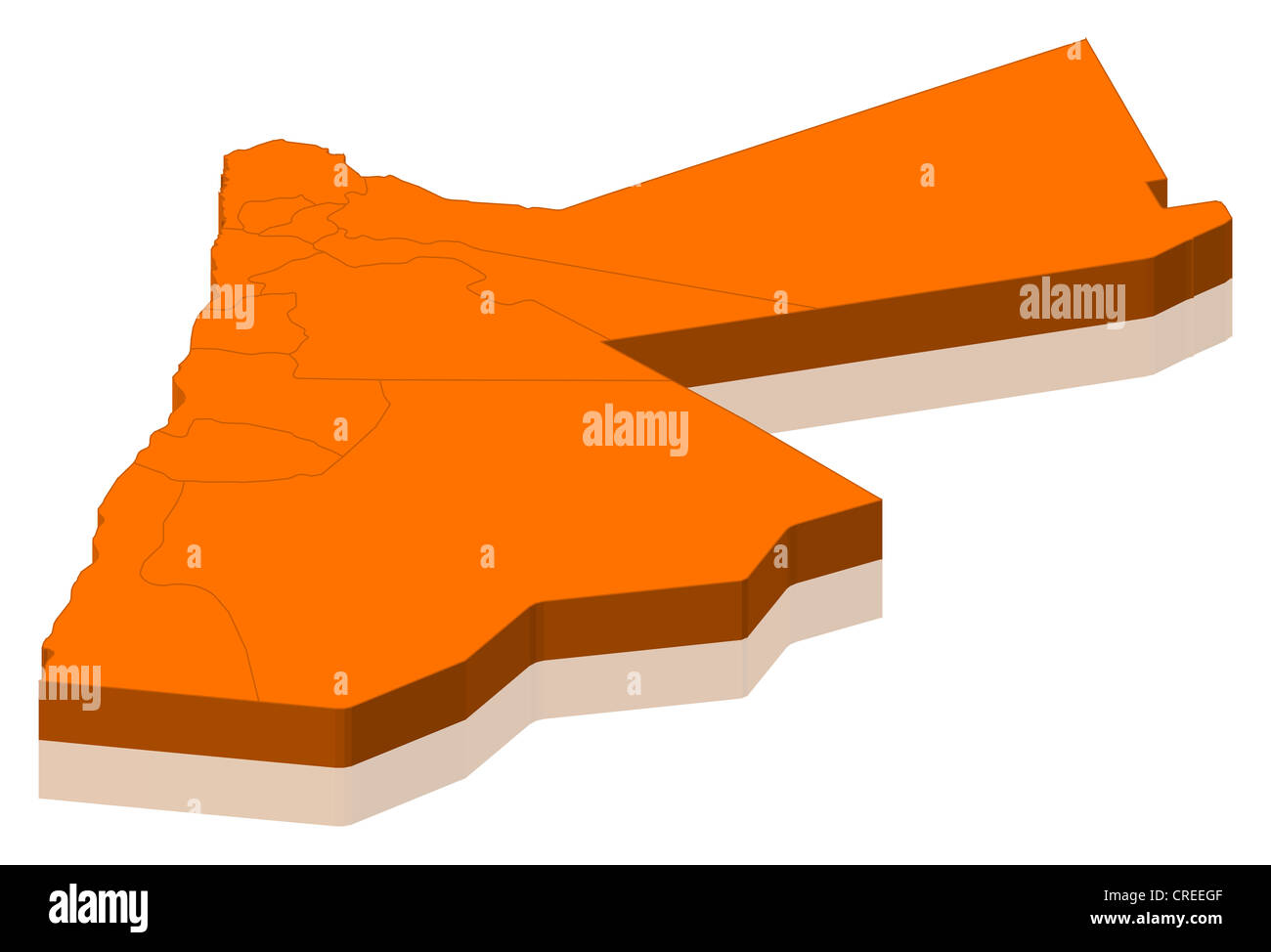 Political map of Jordan with the several governorats Stock Photo - Alamy