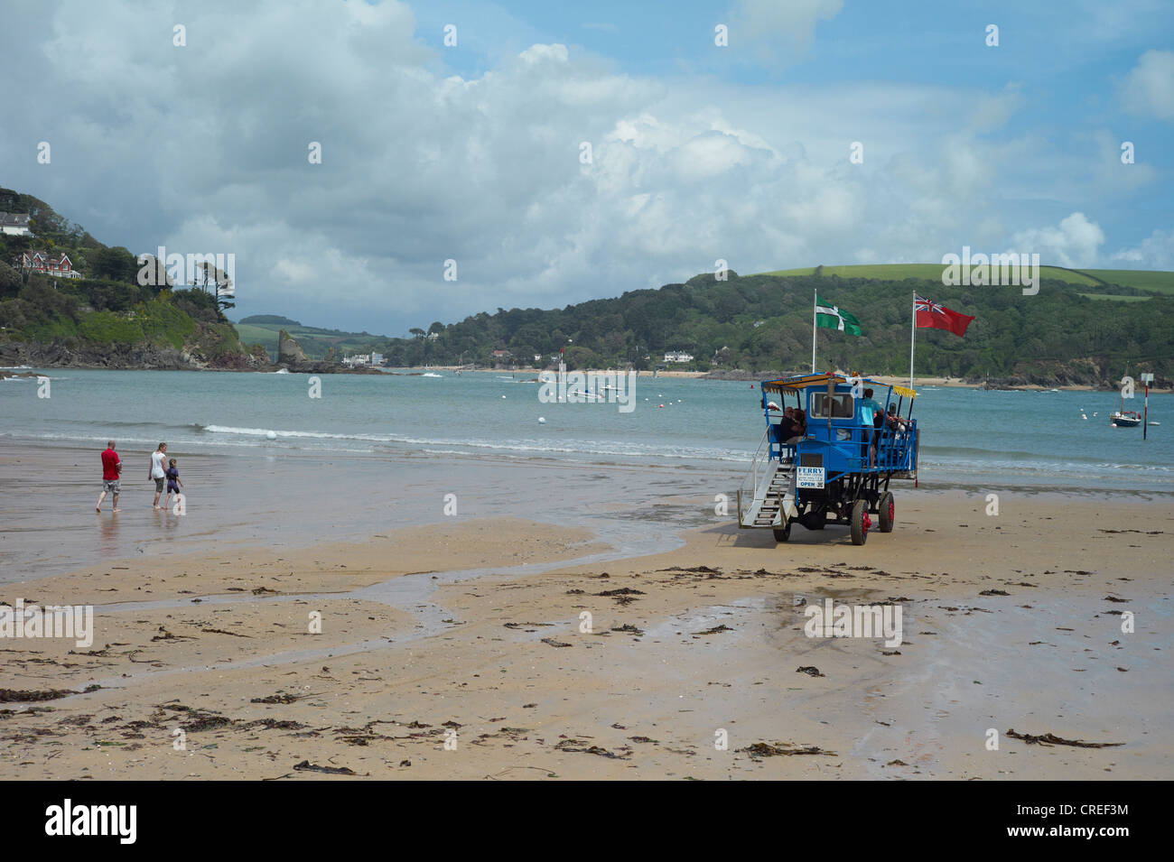 Sea tractor at South Sands in the Solcombe harbour used to load ...
