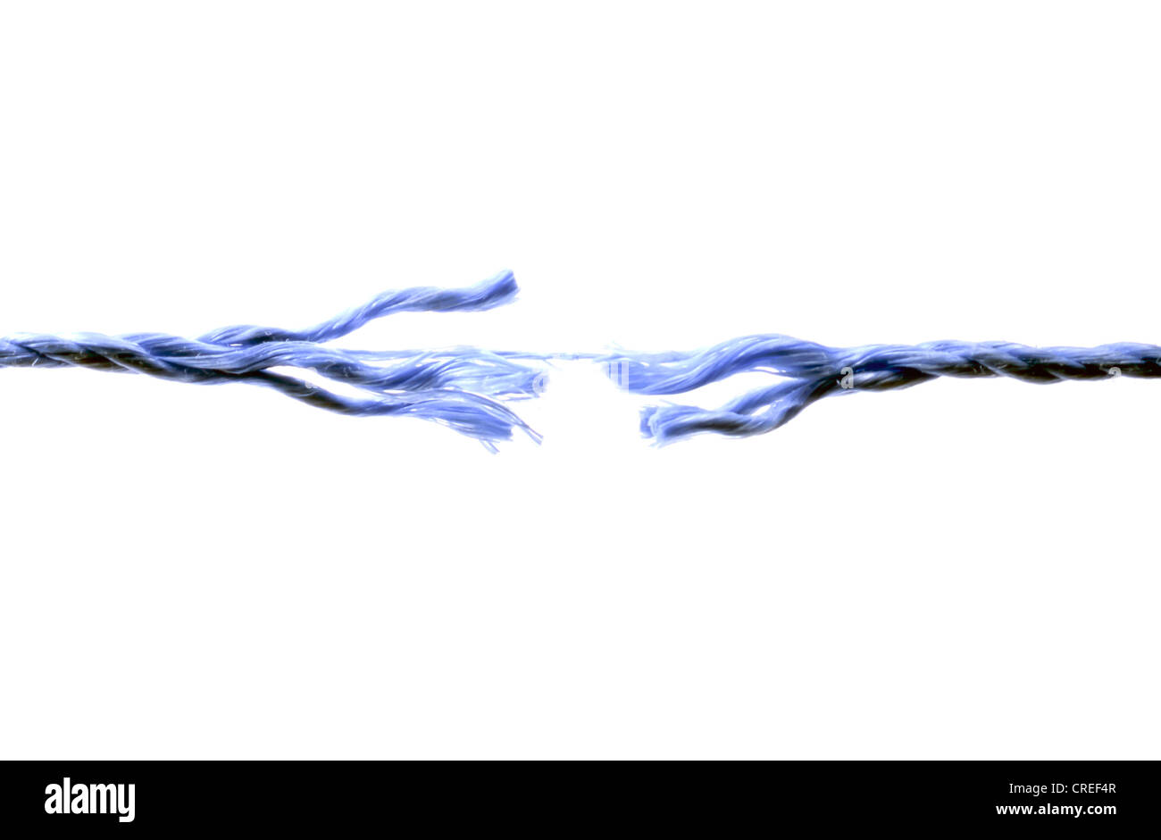 Broken rope isolated on white background Stock Photo - Alamy